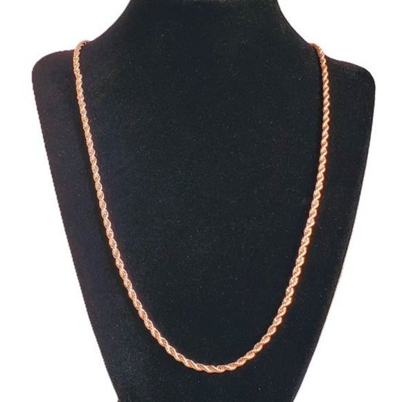 Accessories | 3 Mens 18k Rose Gold Rope Chain Necklace Braided Diamond ...